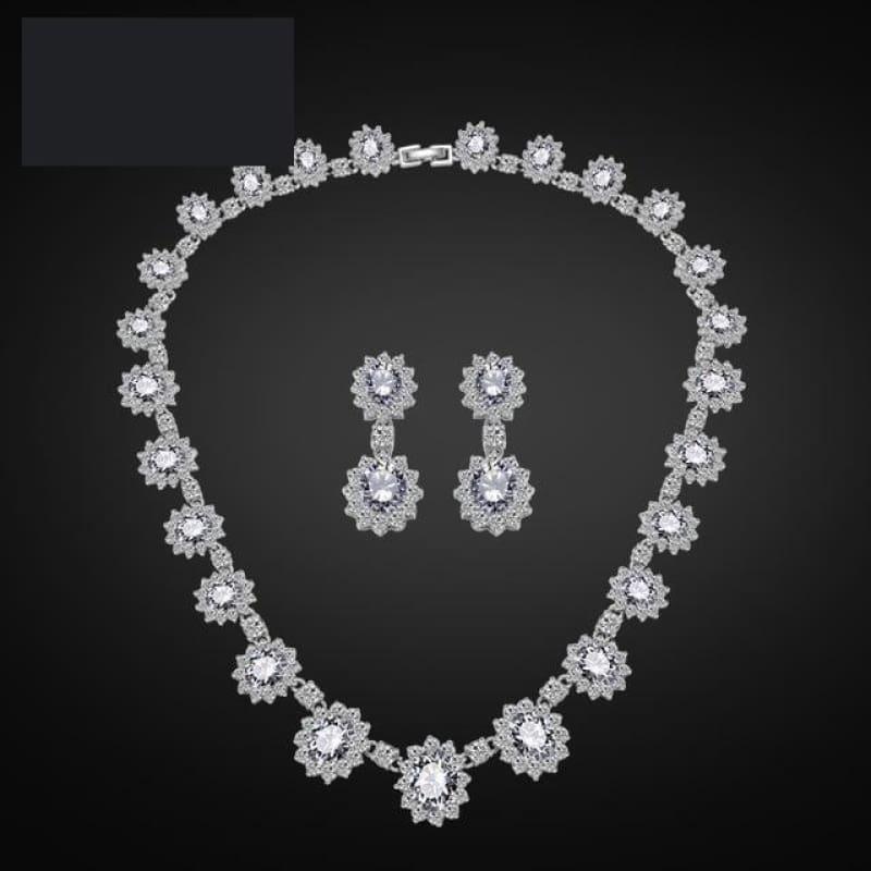 TeresaCollections - Exquisite Oval Blue Zirconia Micro Inlay Jewelry Set